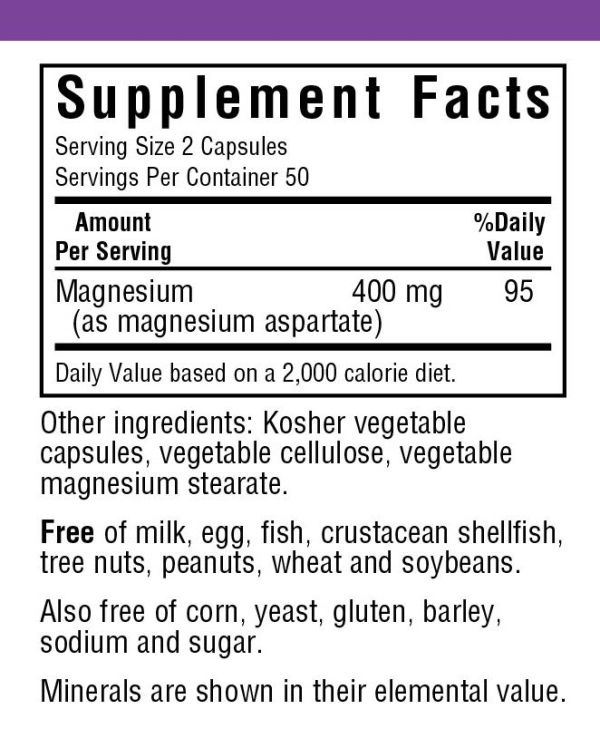 Magnesium Aspartate | 400 mg | Bluebonnet | Village Green Apothecary