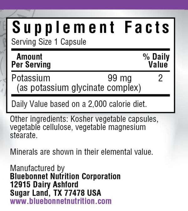 Albion Potassium Glycinate | 99 mg | Bluebonnet | Village Green Apothecary